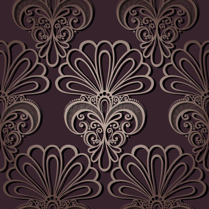 Seamless Ornate Floral Pattern Stock Vector - Illustration of ...