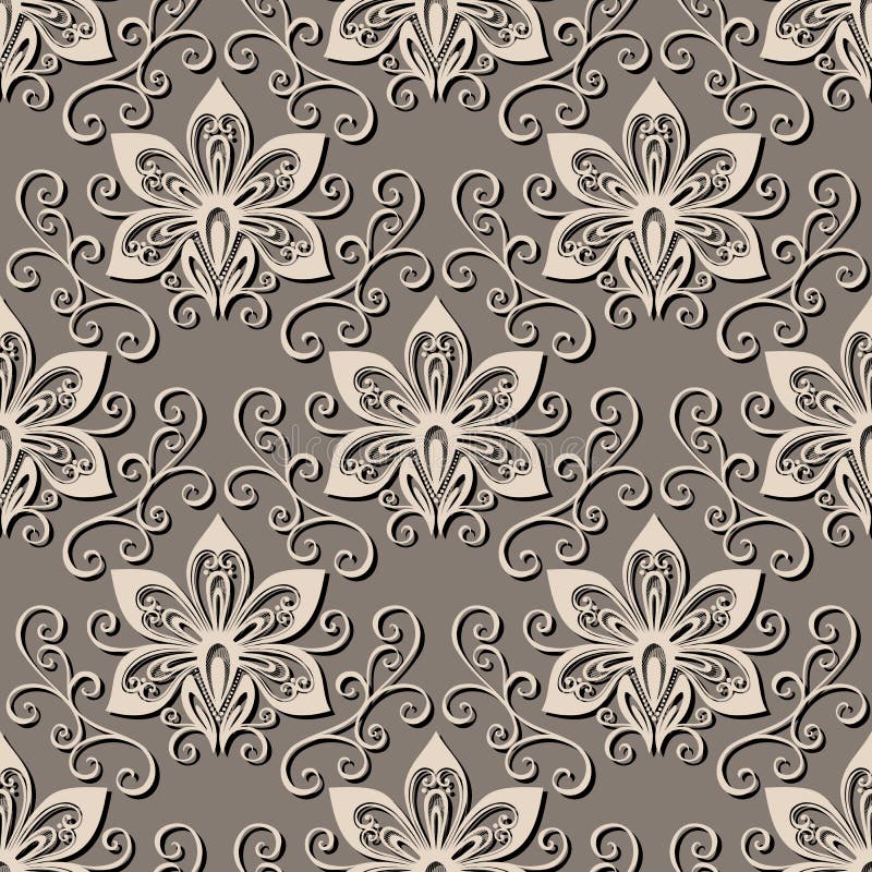 Seamless Ornate Floral Pattern Stock Vector - Illustration of ...