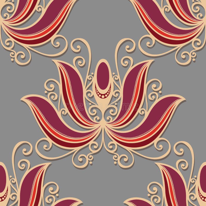Seamless Ornate Floral Pattern Stock Vector - Illustration of fabric ...
