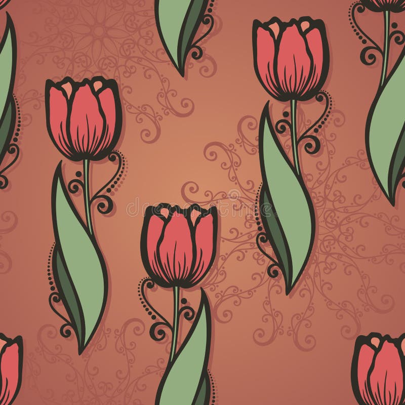 Seamless Ornate Floral Pattern Stock Vector - Illustration of ...