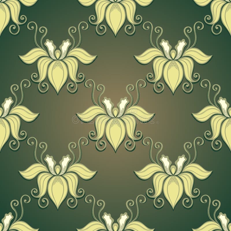 Seamless Ornate Floral Pattern Stock Vector - Illustration of series ...