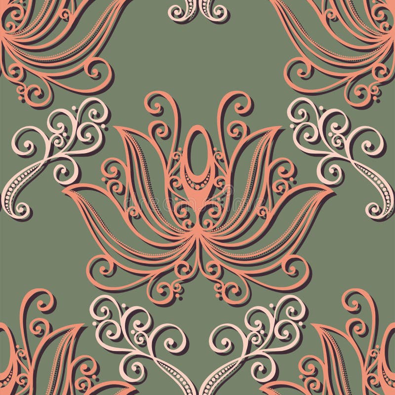 Seamless Ornate Floral Pattern Stock Vector - Illustration of colored ...