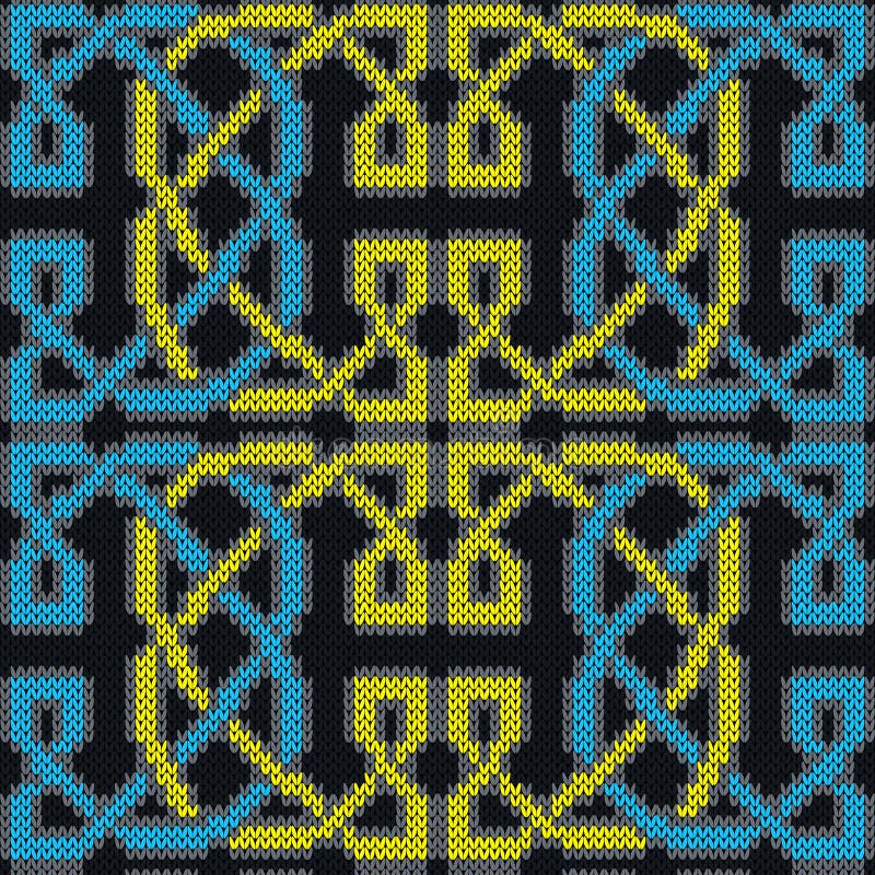 Seamless Ornate Knitted Pattern Stock Vector - Illustration of ornate ...