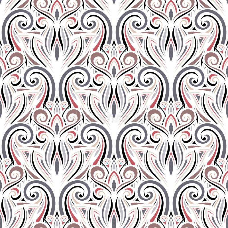 Seamless Ornate Pattern (Vector) Stock Vector - Illustration of colored ...