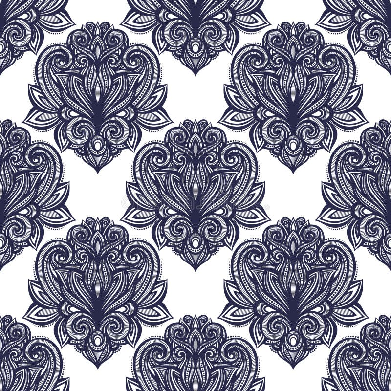 Seamless Ornate Pattern (Vector) Stock Vector - Illustration of ...