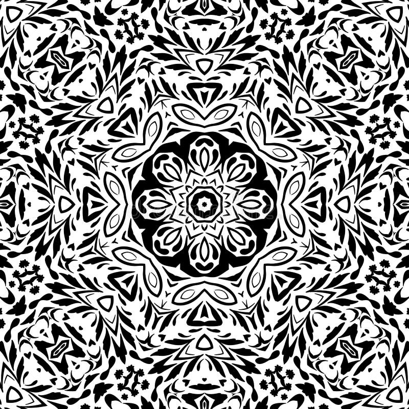 Seamless Outline Floral Pattern Stock Vector - Illustration of figure ...
