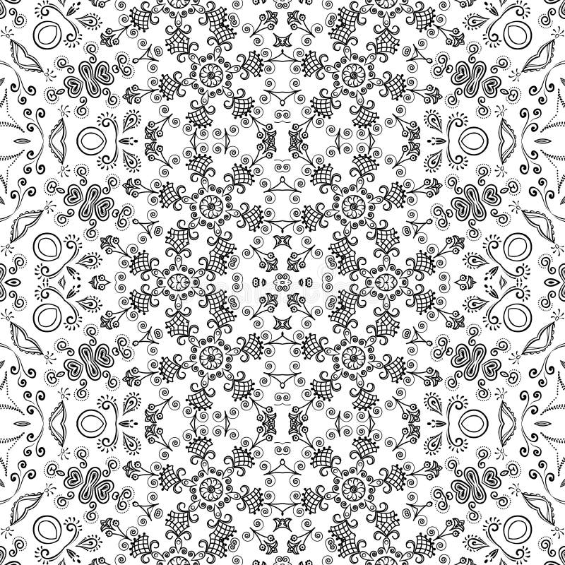 Seamless Outline Floral Pattern Stock Vector - Illustration of pattern ...