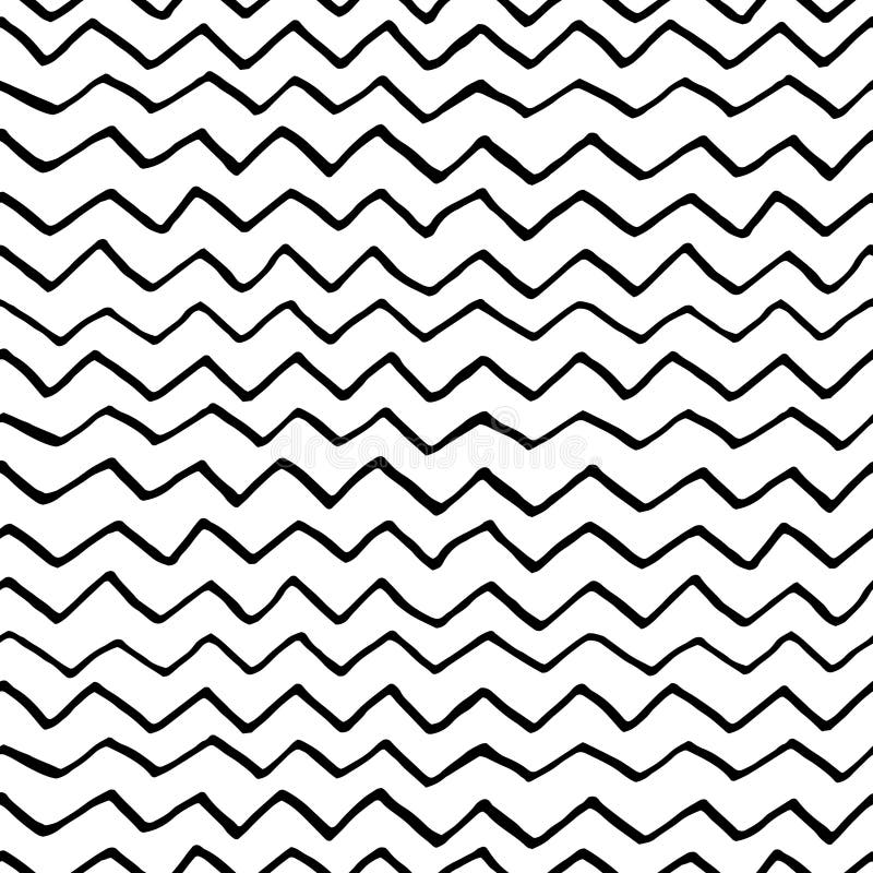 Seamless Outline Jagged Abstract Background. Black and White Geometric ...