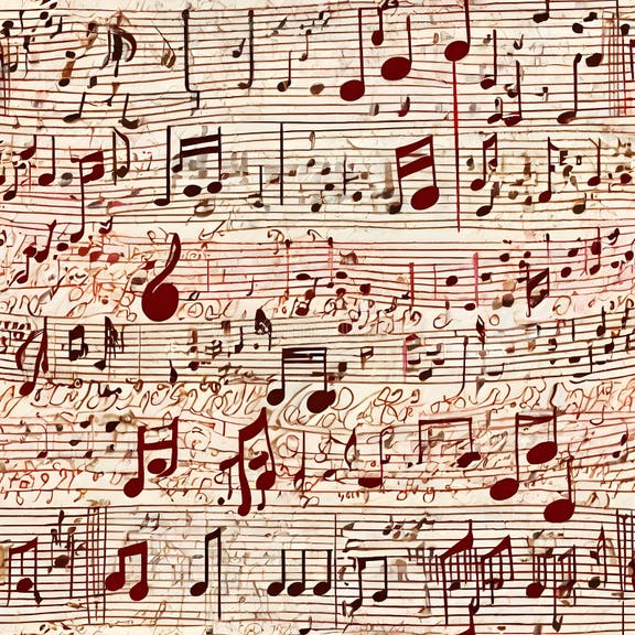 A Seamless and Overlapping Arrangement of Red Musical Notes Stock ...
