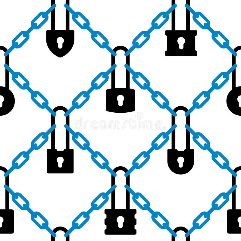 Padlock And Metal Chain Icon Stock Vector - Illustration of private ...