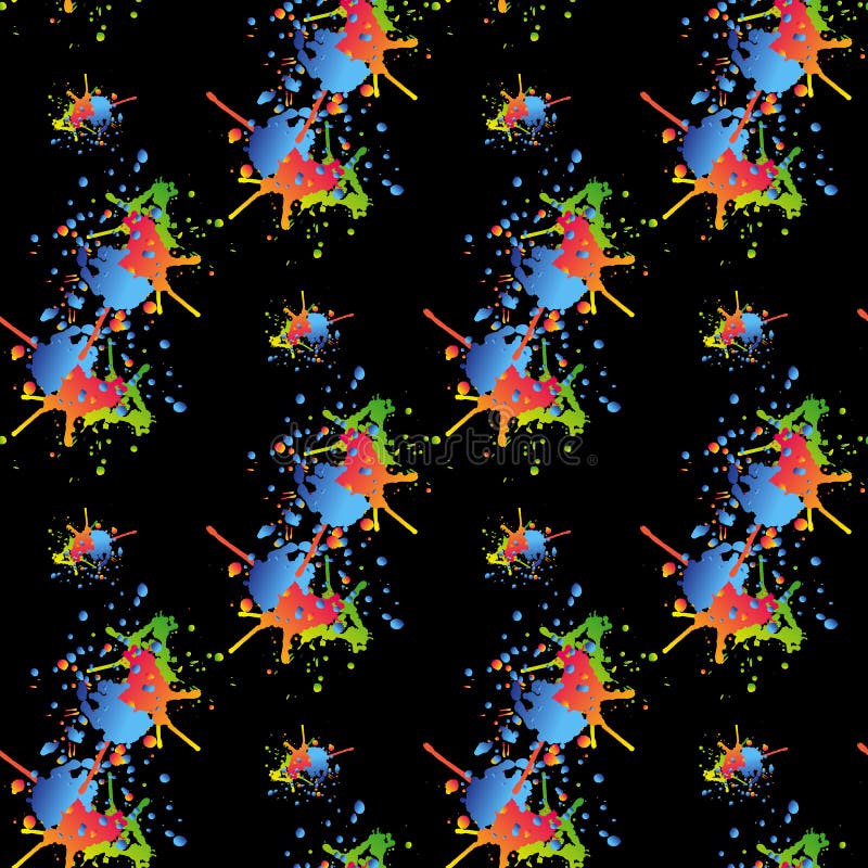 Seamless Paint Splatter Patterns. Grunge Spotted Backgrounds with Paint ...