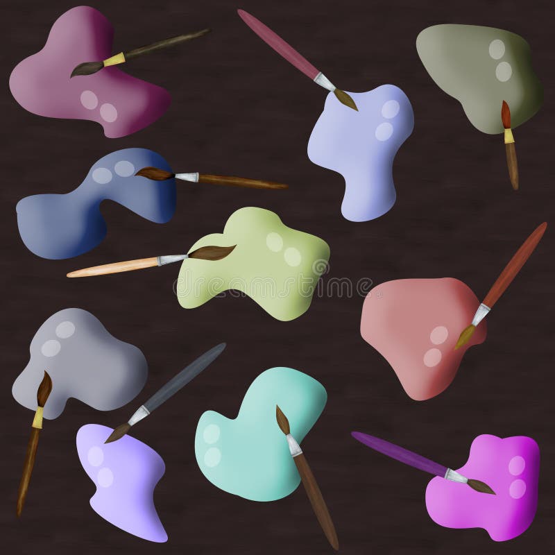 Seamless Paintbrush Pattern Stock Illustration - Illustration of ...