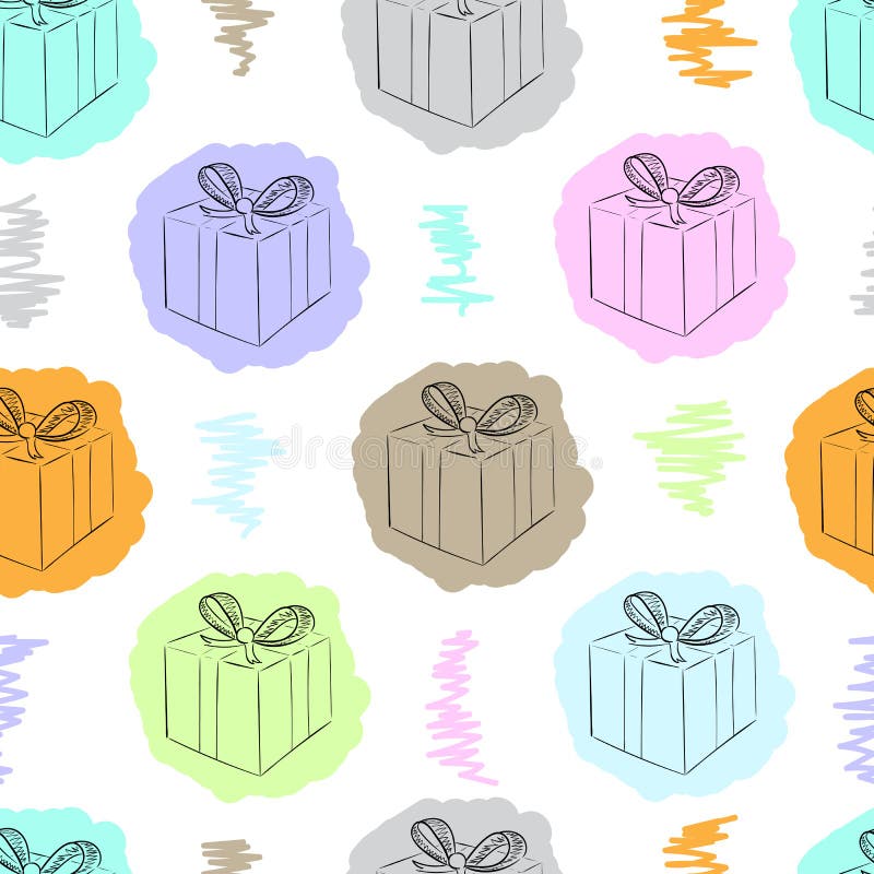 Seamless Painted Color Gifts Stock Vector - Illustration of packing ...