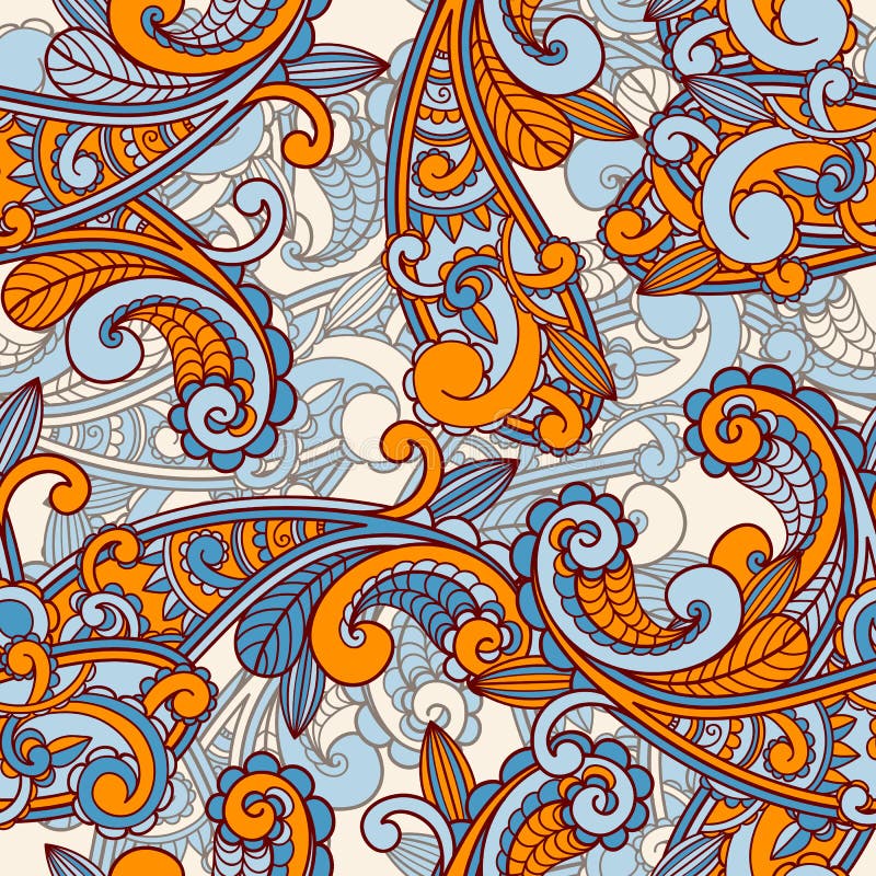 Floral Seamless Pattern, Texture Effect. Indian Colorful Ornament ...