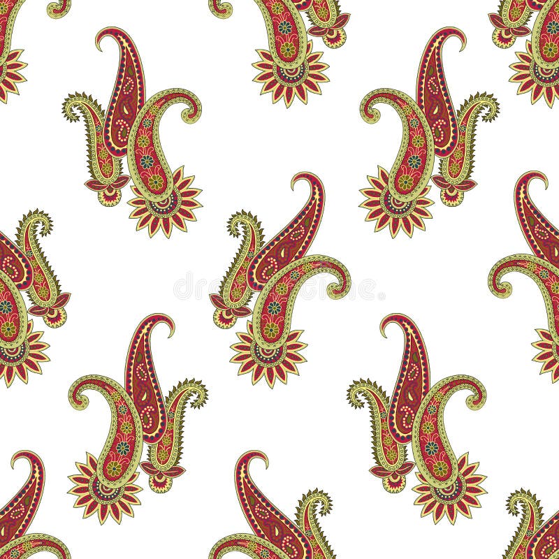 Seamless paisley pattern stock illustration. Illustration of floral ...