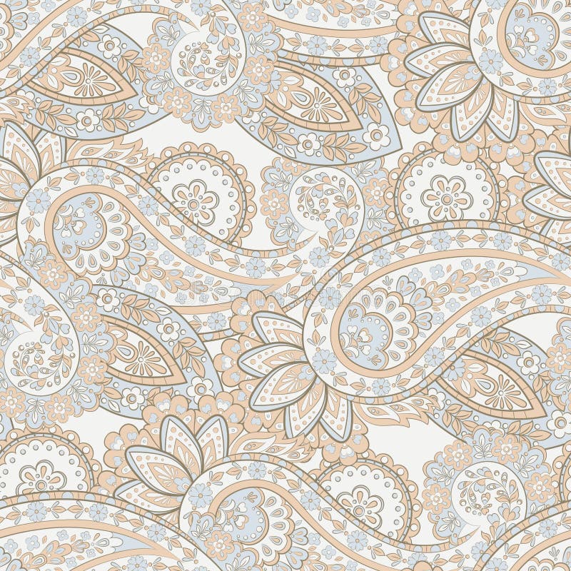 Seamless Paisley Pattern. Floral Vector Illustration. Stock Vector ...