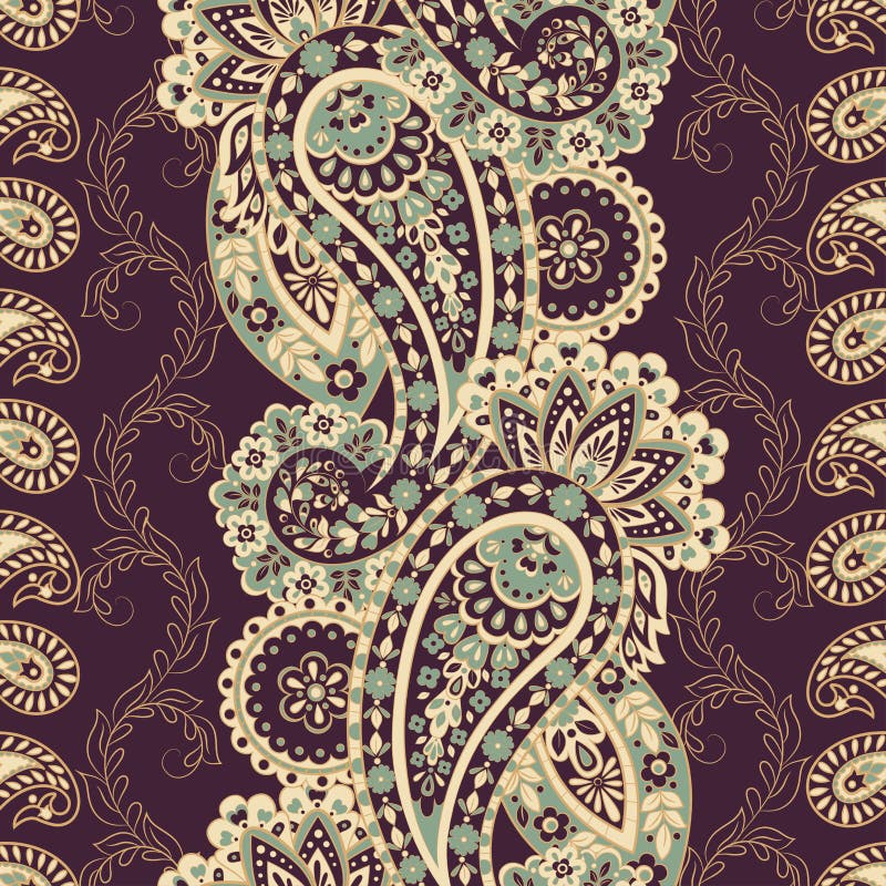 Seamless Paisley Pattern. Floral Vector Illustration. Stock Vector ...