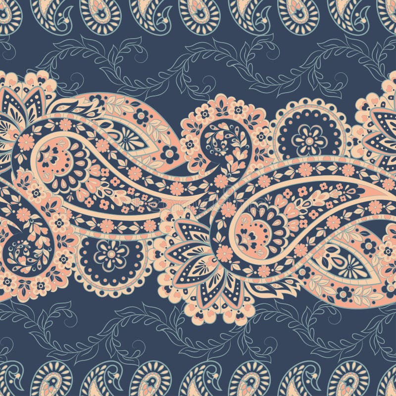 Seamless Paisley Pattern. Floral Vector Illustration. Stock Vector ...