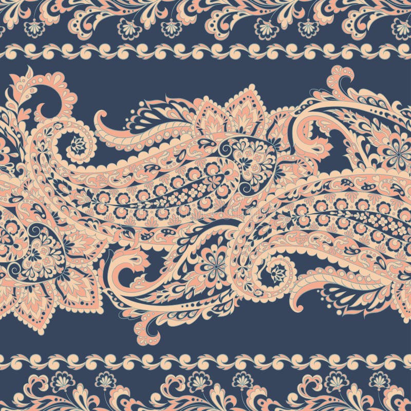 Seamless Paisley Pattern. Floral Vector Illustration. Stock Vector ...