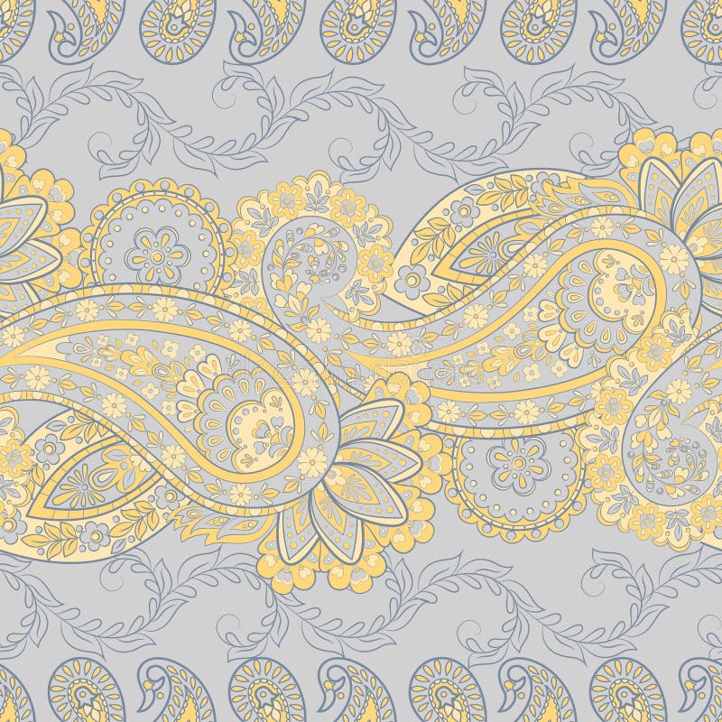 Seamless Paisley Pattern. Floral Vector Illustration. Stock Vector ...