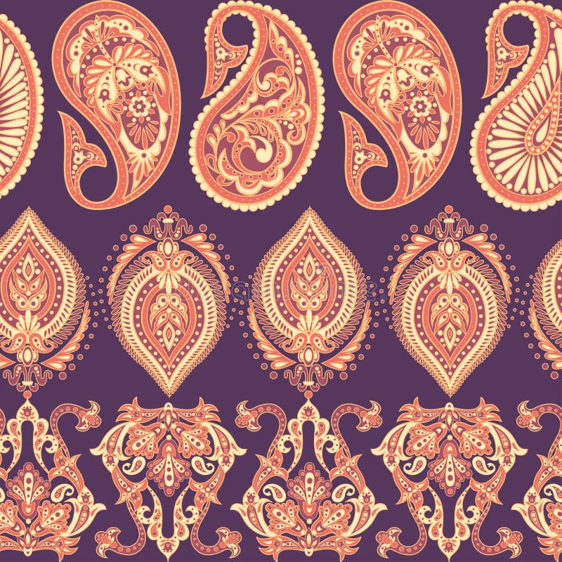 Seamless Paisley Pattern In Indian Style Floral Vector Illustration