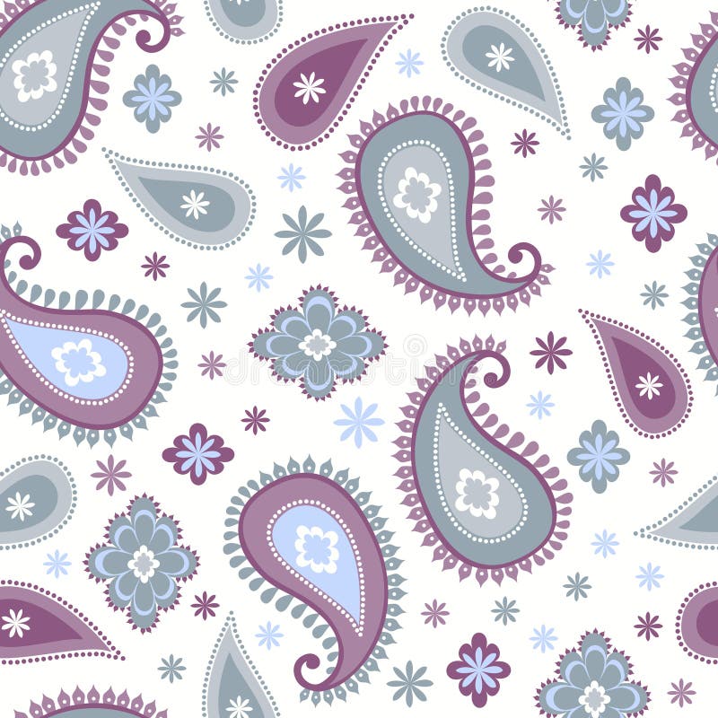 Seamless Grey Paisley Pattern Stock Vector - Illustration of wallpaper ...