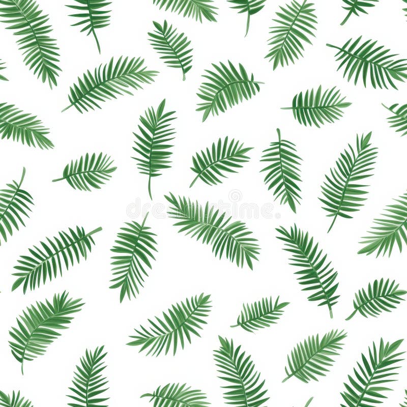Seamless Palm Leaf Pattern on White Background for Modern Decor and ...