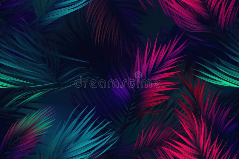 Seamless Palm Tree Branches (fronds) Pattern Stock Illustration ...