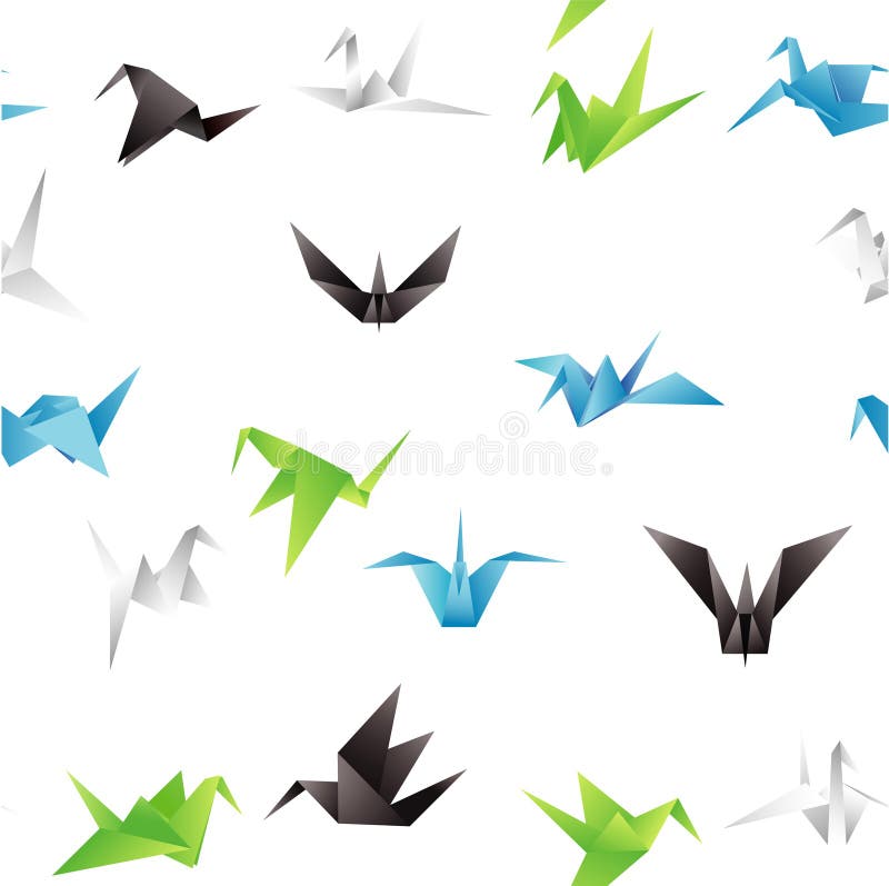 Seamless Paper Bird Background Stock Vector - Illustration of bird ...