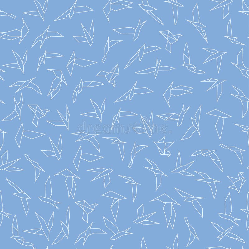 Seamless Paper Bird Origami Pattern Background. Fly Bird Stock Vector ...