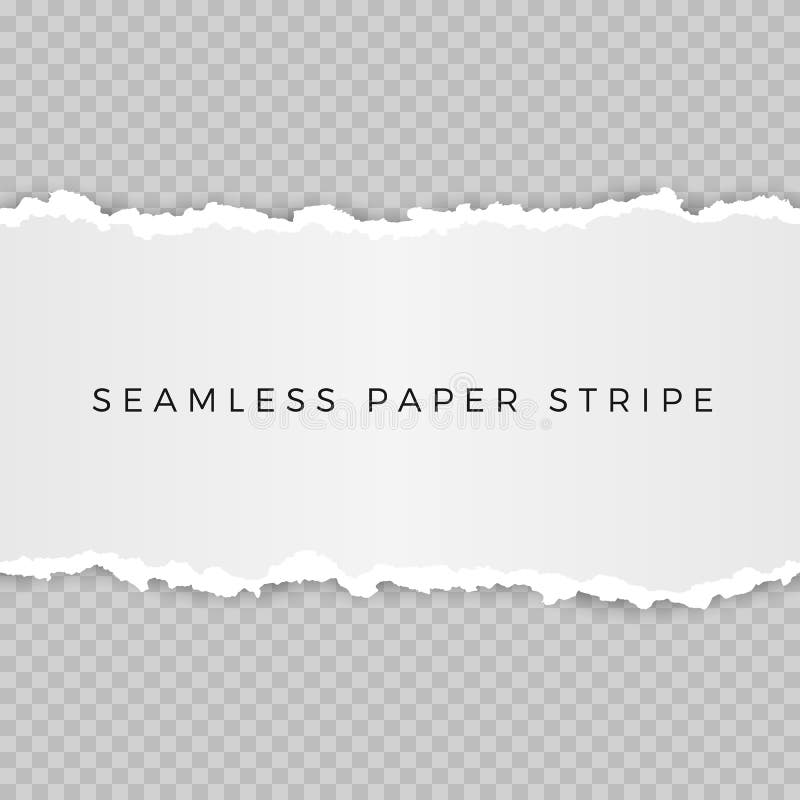 Seamless Paper Border. Paper Texture with Damaged Edge Isolated on ...