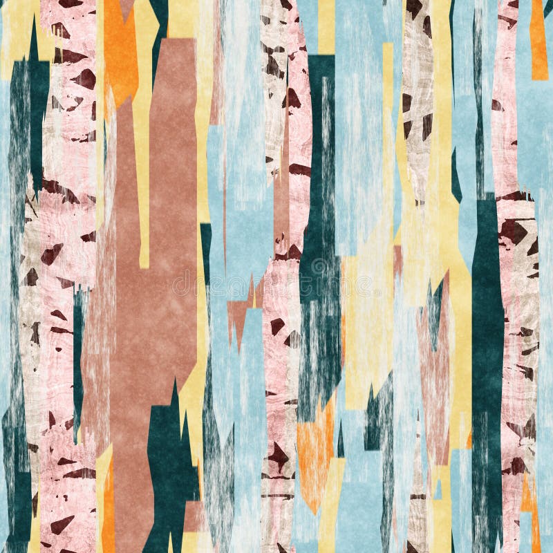 Seamless Paper Strip Collage Surface Pattern Design for Print Stock ...