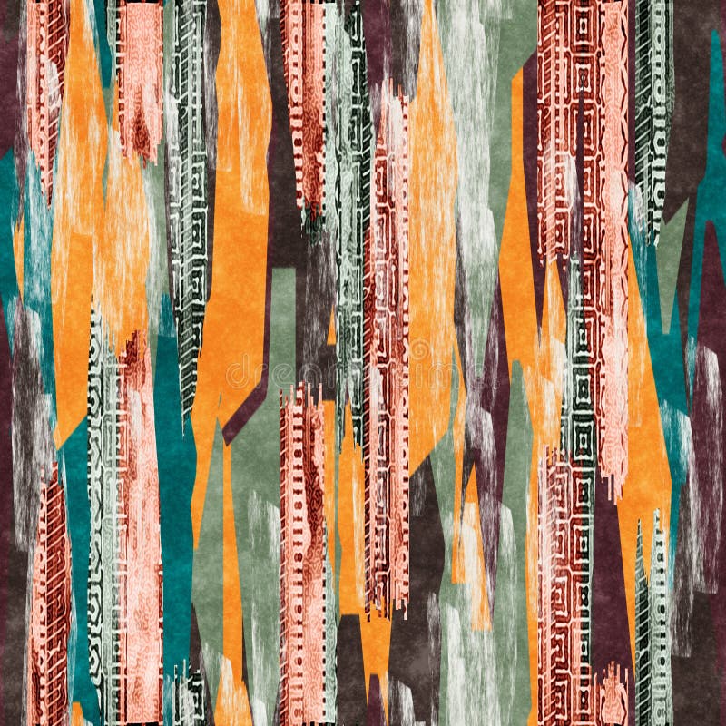 Seamless Paper Strip Collage Surface Pattern Design for Print Stock ...