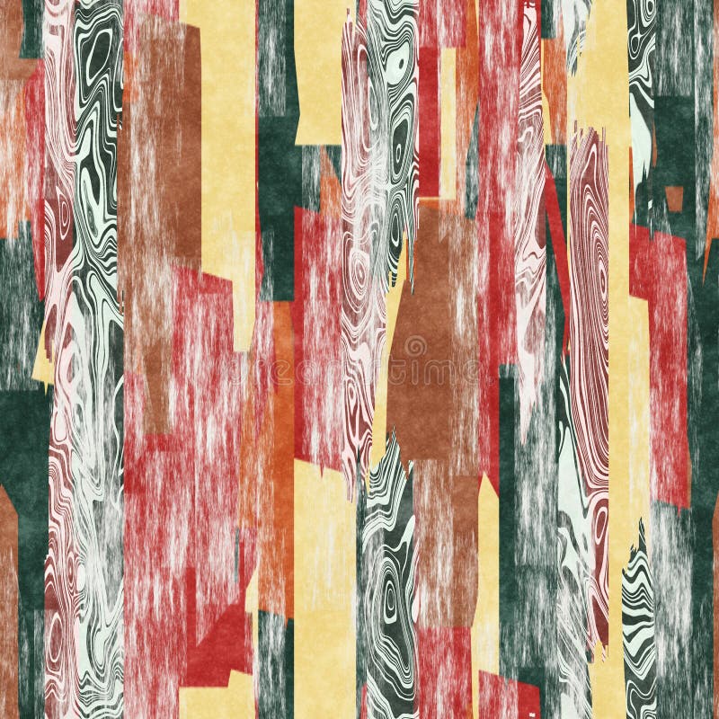 Seamless Paper Strip Collage Surface Pattern Design for Print Stock ...