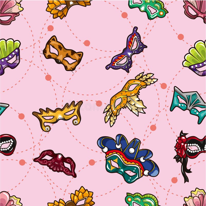 Seamless Party Mask Pattern Stock Vector - Illustration of mask, beauty ...