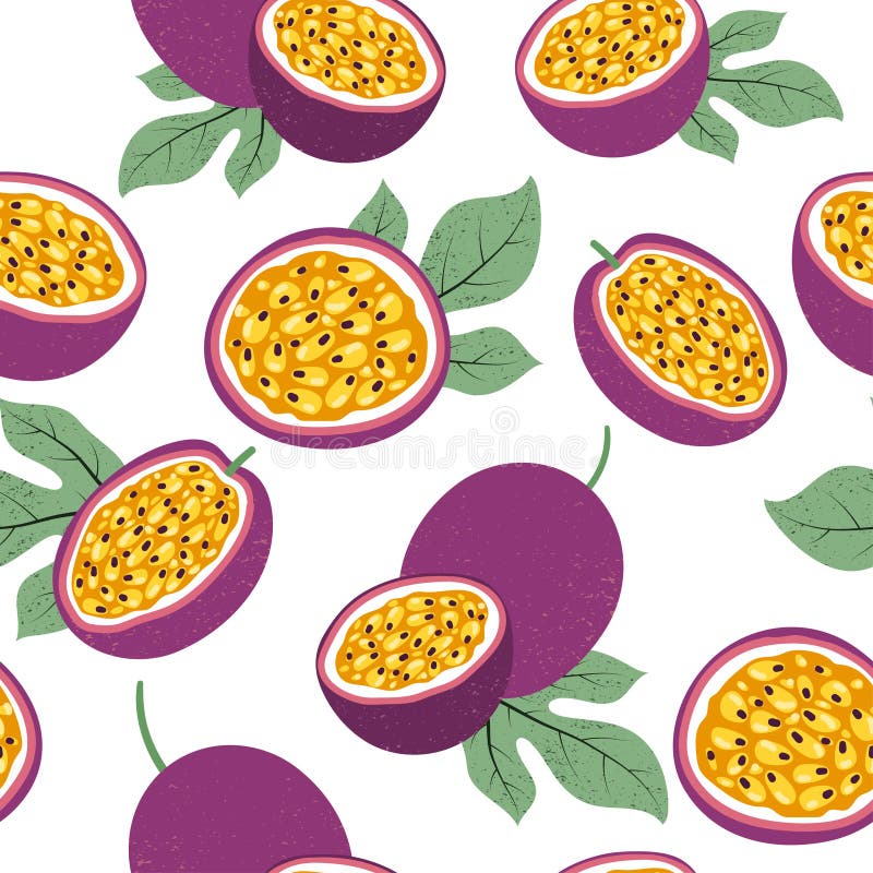 Passion Fruit Vector Illustration Abstract Watercolor Juicy Fruit Splash Stock Vector