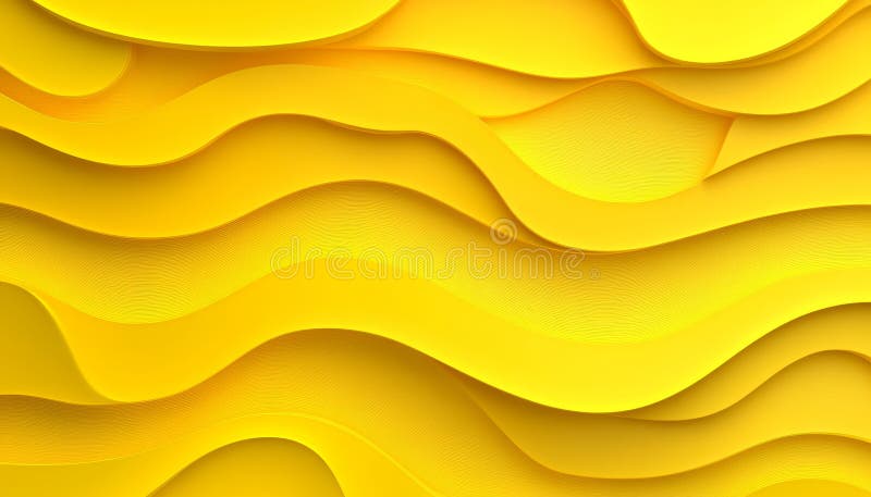 Seamless Pastel Buttercup Yellow, 3D Low Profile Style, Delicate, Wave ...