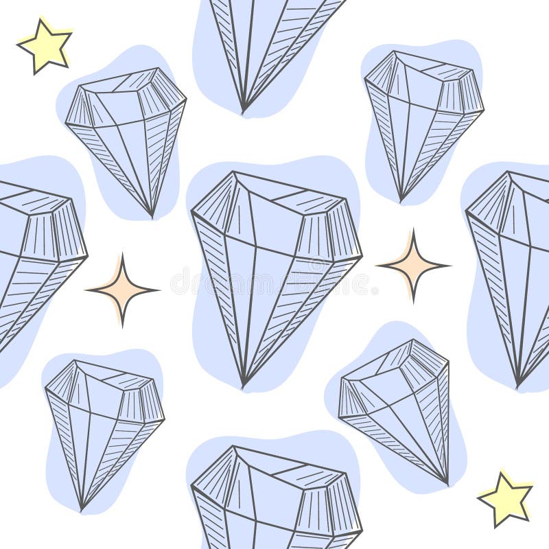 Seamless Pastel Diamonds Pattern. Background with Colorful Gemstones ...