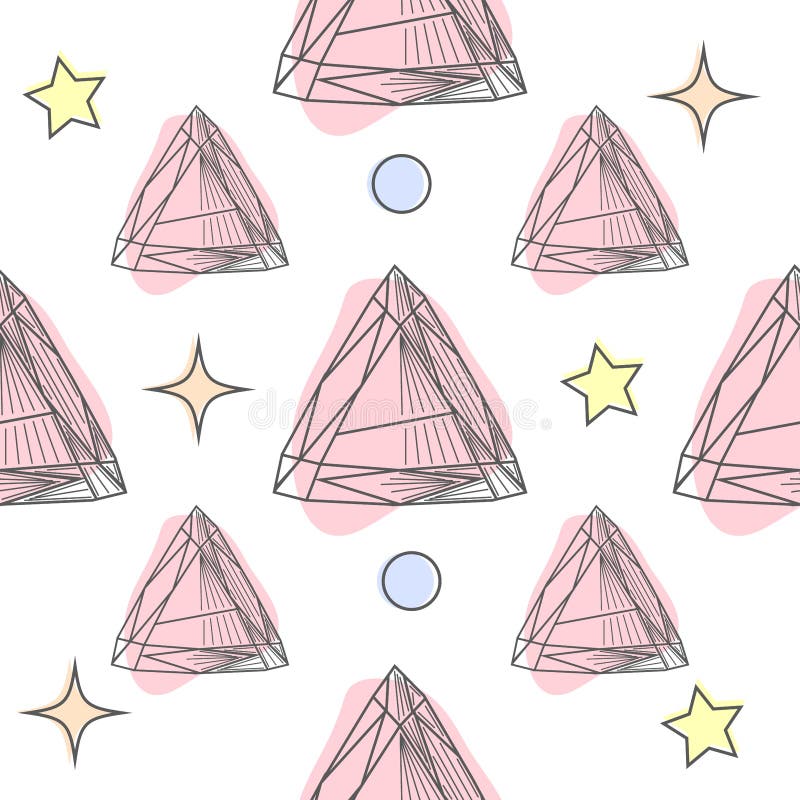 Seamless Pastel Diamonds Pattern. Background with Colorful Gemstones ...