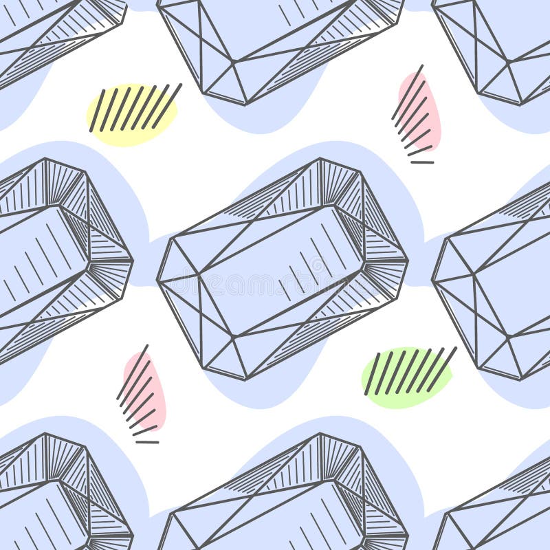 Seamless Pastel Diamonds Pattern. Background with Colorful Gemstones ...