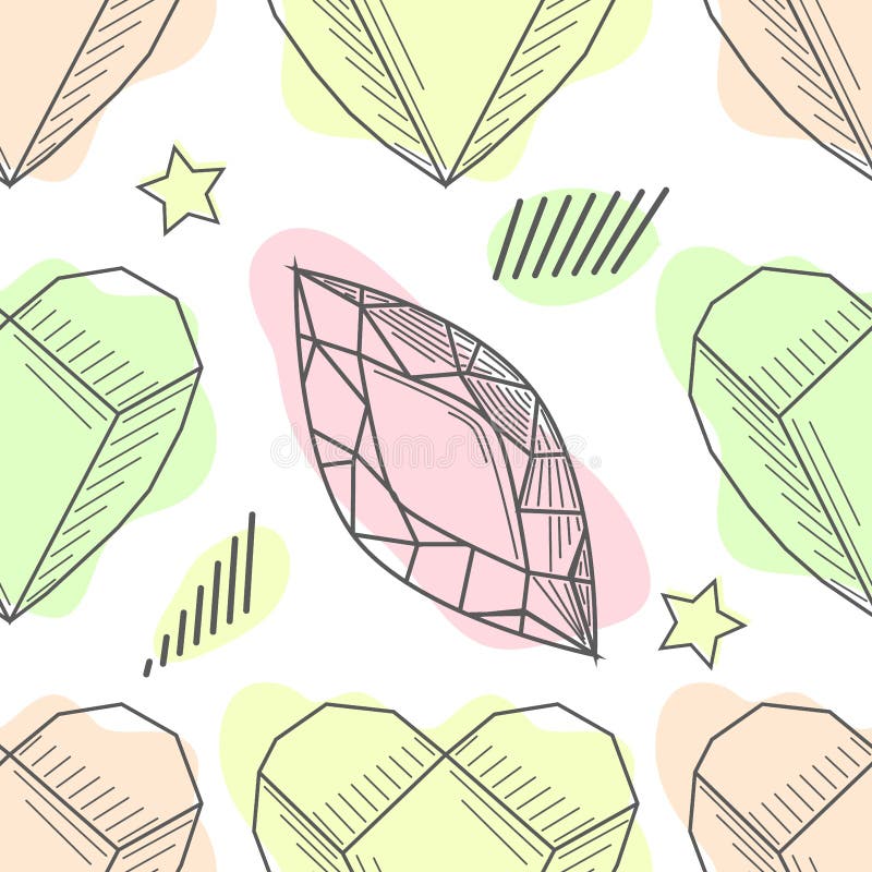 Seamless Pastel Diamonds Pattern. Background with Colorful Gemstones ...