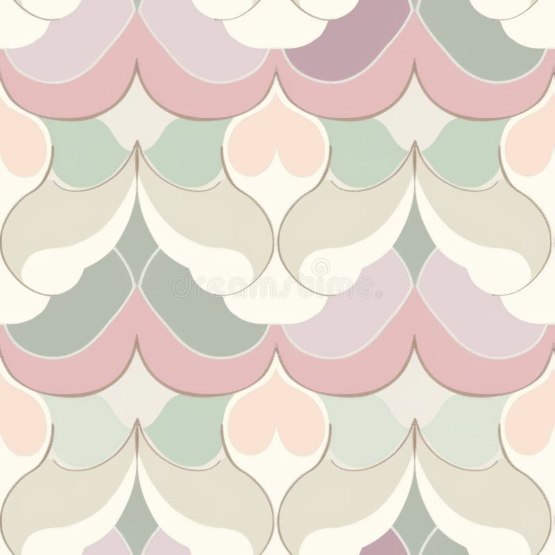 Seamless Pastel Fish Scale Pattern Background for Design Use Stock ...