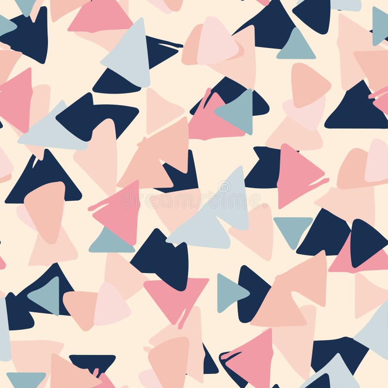 Seamless Pastel Geometric Pattern of Triangles by Hand Draw Stock ...