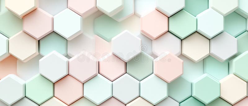 Seamless Pastel Hexagon Harmony Pattern with Soft Geometric Shapes ...
