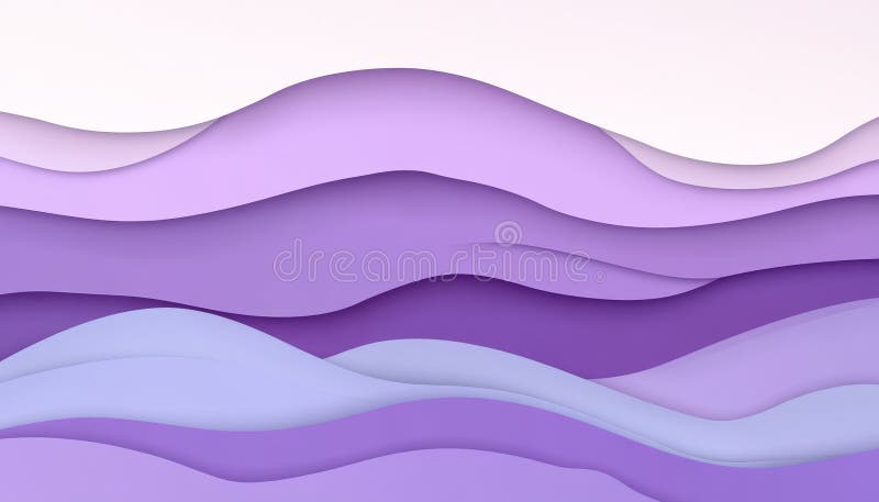 Seamless Pastel Lavender 3D Low Profile Style Wave Pattern. Abstract ...