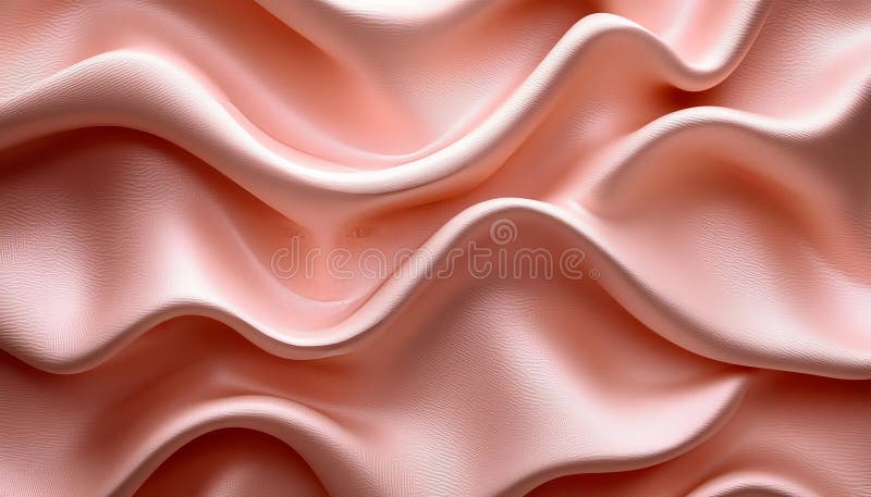 Seamless Pastel Peach Soft Coral Gradient, 3D Delicate, Light, Wave ...