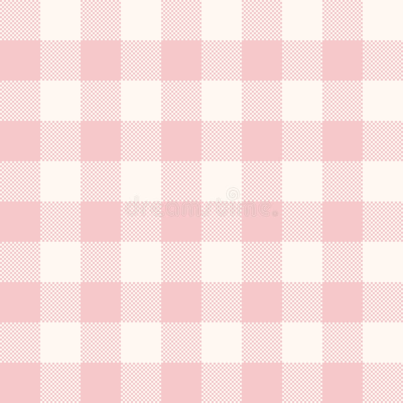 Seamless Pastel Pink Gingham Pattern. Vector Geometric Vichy Background ...