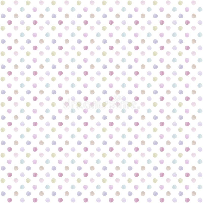 Seamless Pastel Polka Dot Pattern of Multicolored Watercolor Dots Stock ...