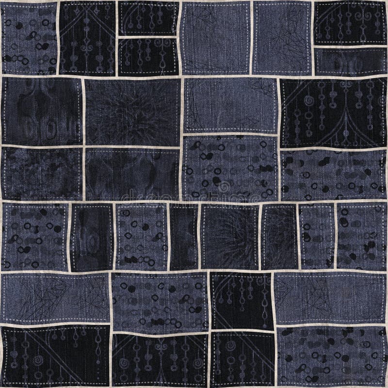 Denim Pattern Collage Seamless Texture Stock Illustrations – 63 Denim ...