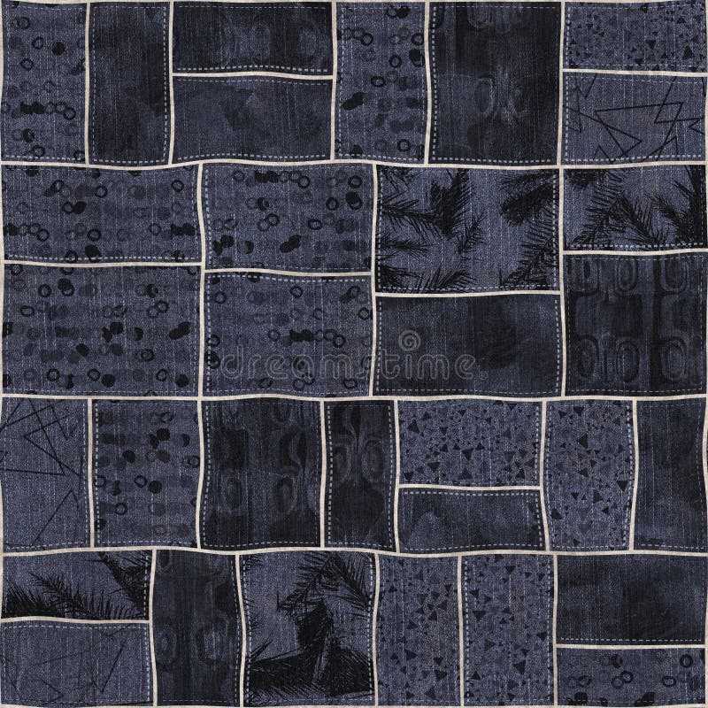Denim Pattern Collage Seamless Texture Stock Illustrations – 59 Denim ...